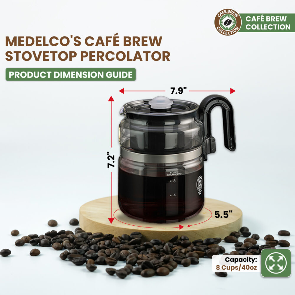 Coffee Percolator | 8 Cup Glass Stovetop Coffee Percolator